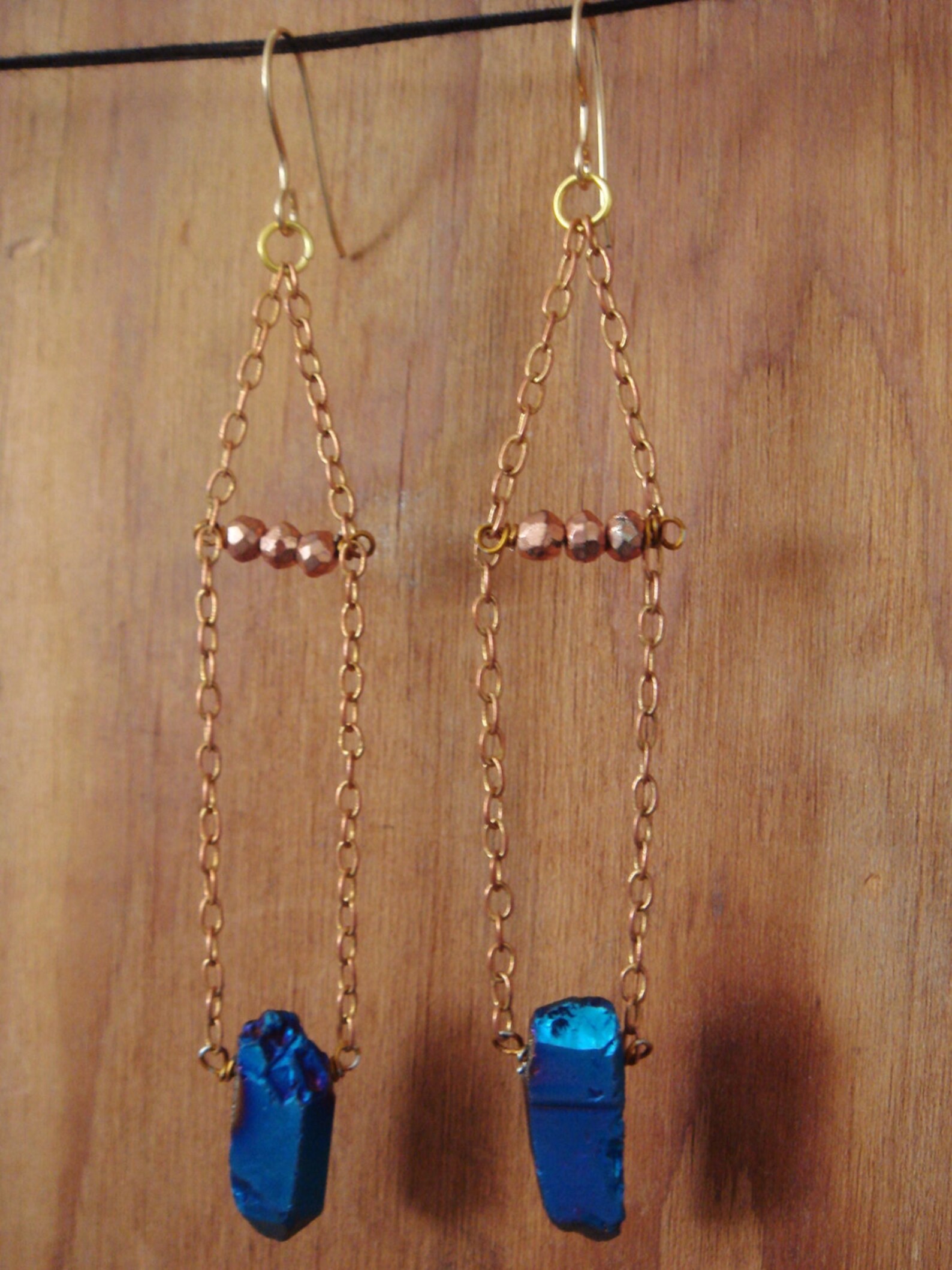 Aura Quartz With Rose Pyrite Earrings - Etsy
