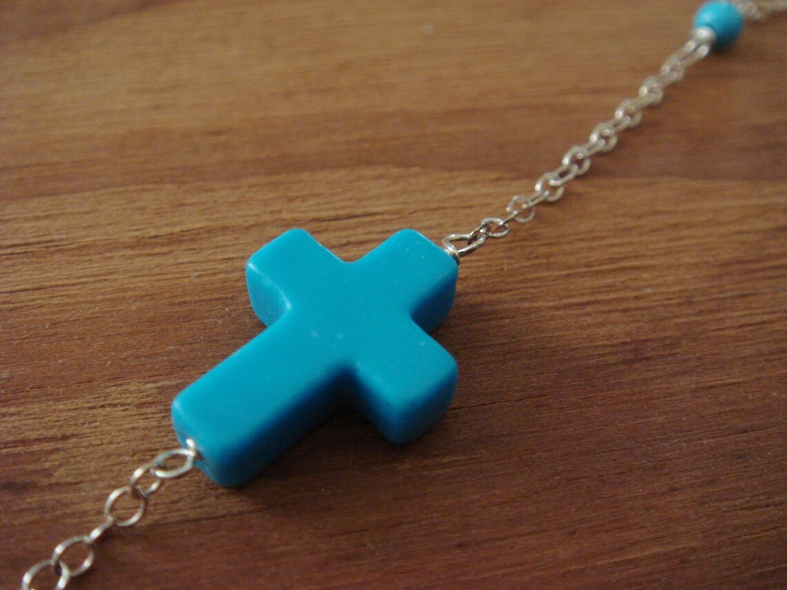SALE Sterling Silver Blue Holy Hand Chain - Etsy