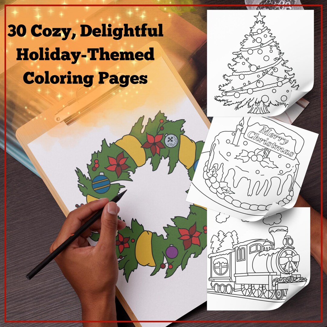 Winter Wonderland Christmas Coloring Book, , Cozy Illustrations, Bold ...