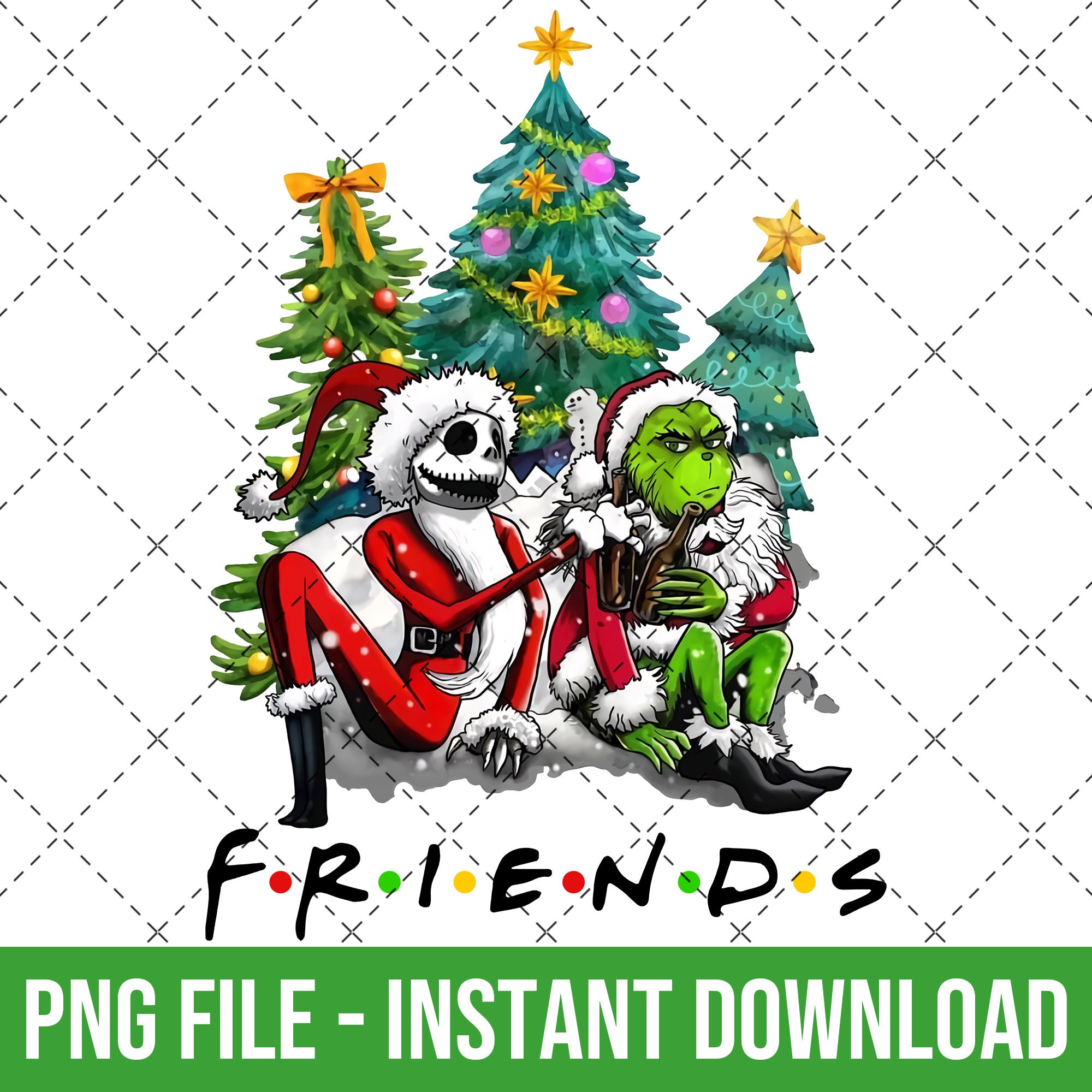 Friends Jack Skellington Grinch PNG Sublimation Design Dr - Etsy Australia