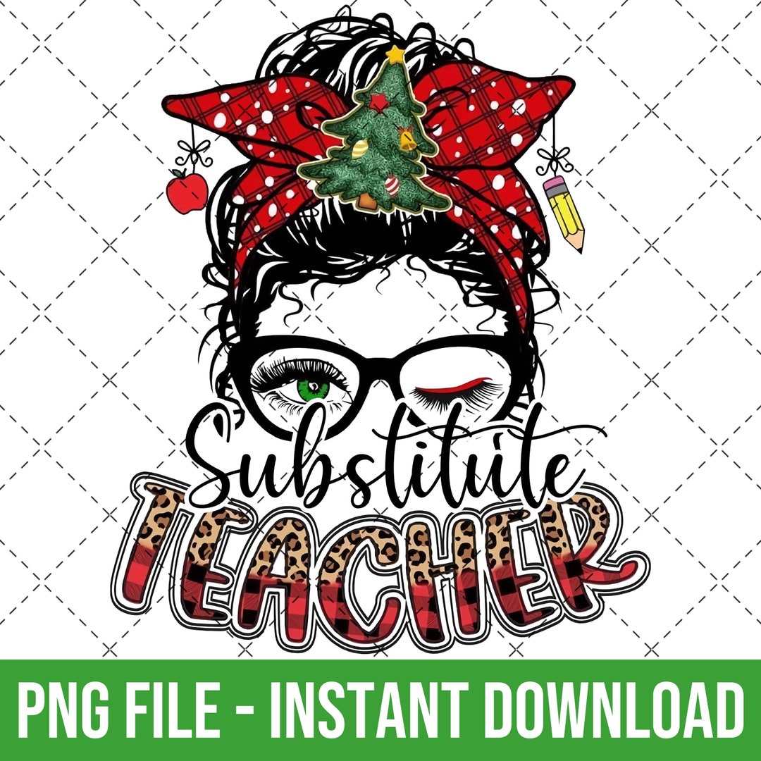 Substitute Teacher Christmas Png, Santa's Favorite Teacher PNG, Merry ...