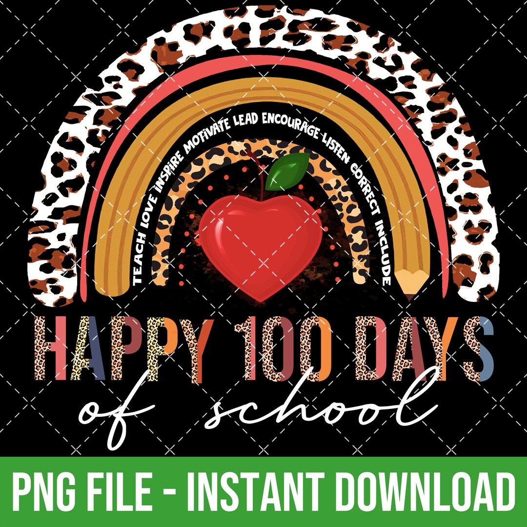 Escuela PNG feliz día 100 de clases PNG archivo de corte - Etsy México