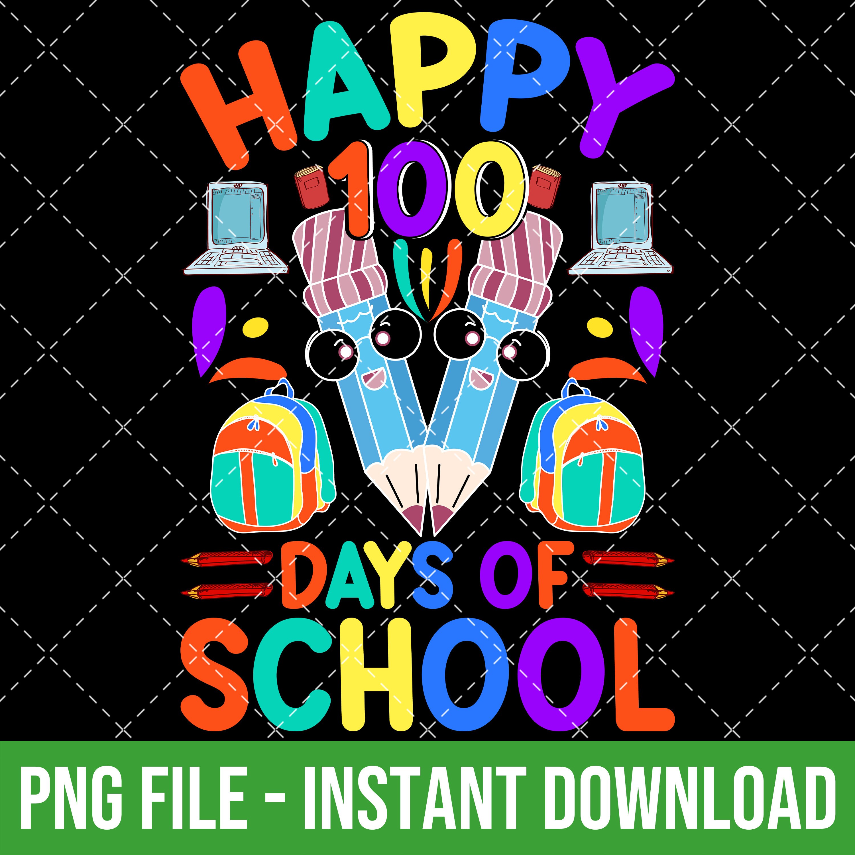 Feliz día 100 de clases PNG escuela PNG archivo de corte - Etsy México