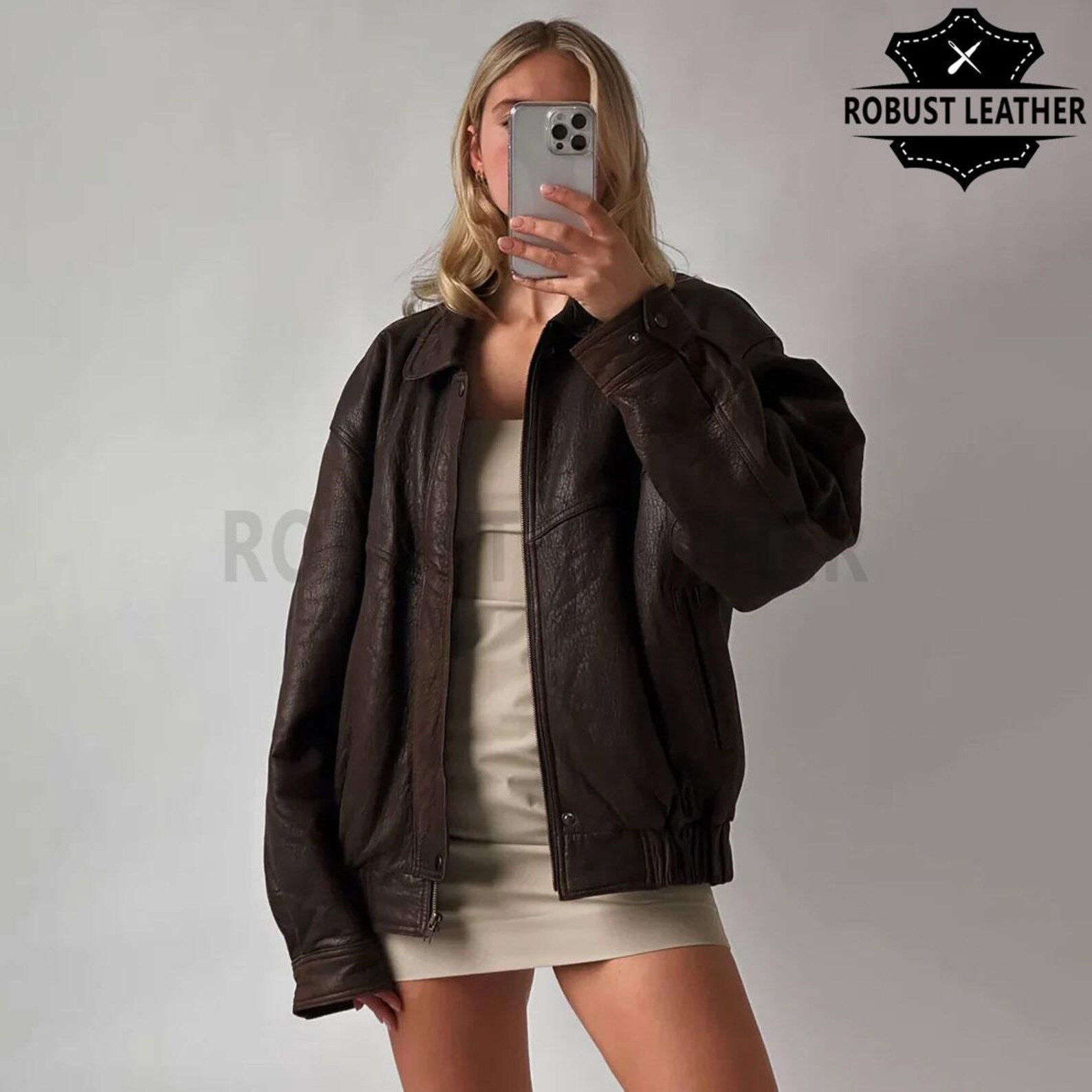 Women Handmade Oversize Bomber Lambskin Leather Jacket, Soft Genuine ...