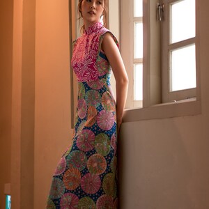 Parasol Motif Batik Cheongsam Dress - Etsy