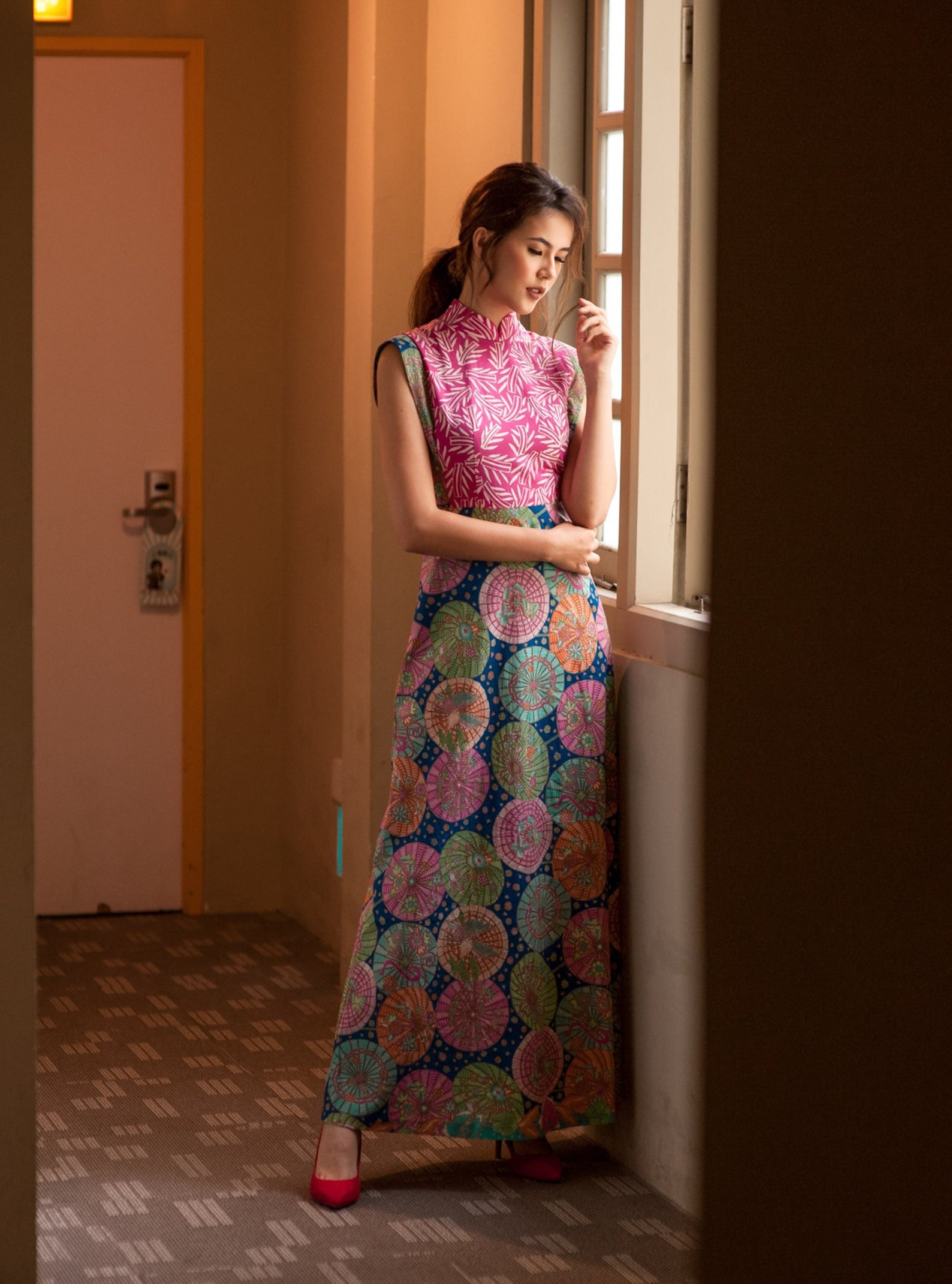 Parasol Motif Batik Cheongsam Dress - Etsy