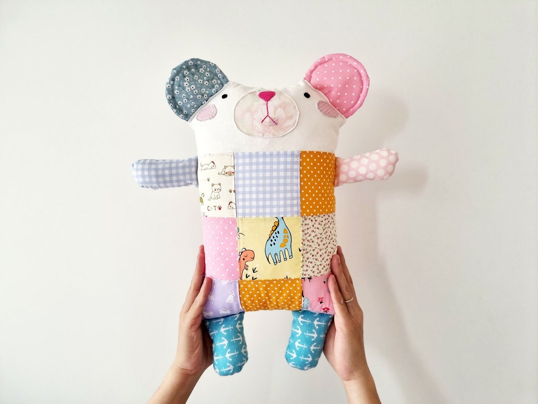 Patchwork Pillow, Patchwork Mouse, Stuffed Pillow Rat, Children Pillow ...