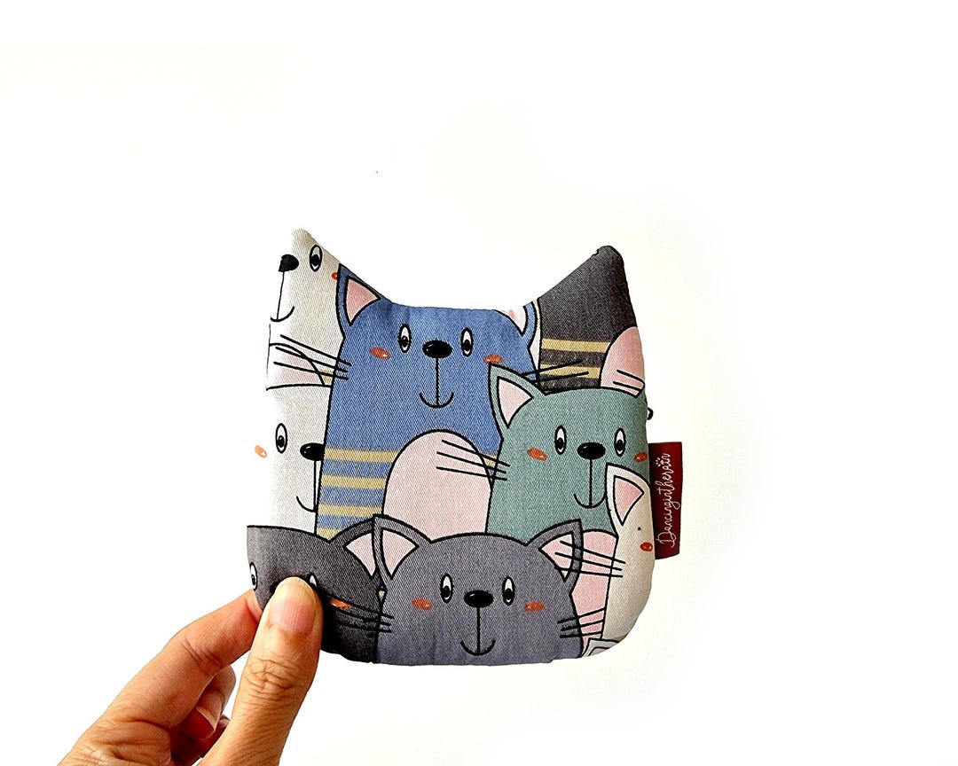 Coin Purse Cat Zipper Pouch Bag Simple Minimalist Fabric Purse Mom Gift ...