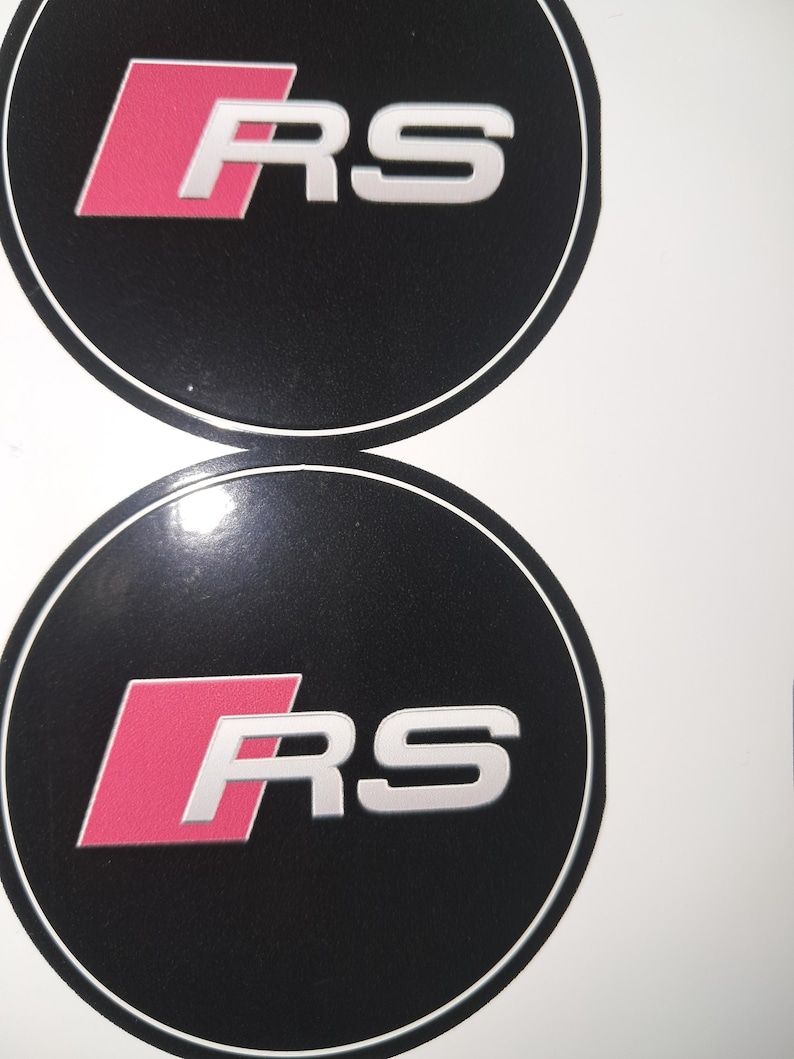 RS Wheel Center Cap Sticker – White Gloss Vinyl | Sport Rim Decal ...
