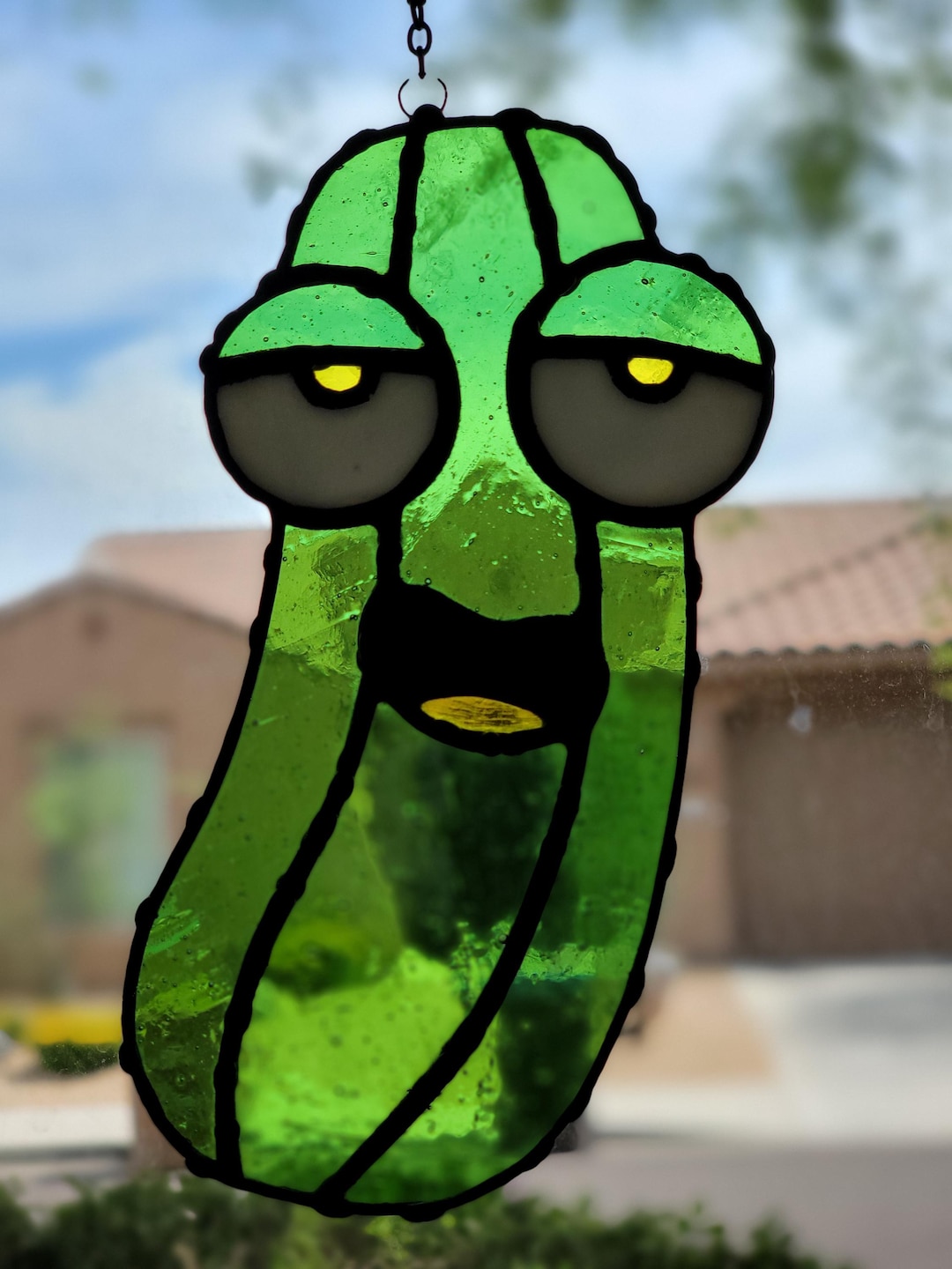Chill Pickle Stained Glass Suncatcher - Etsy