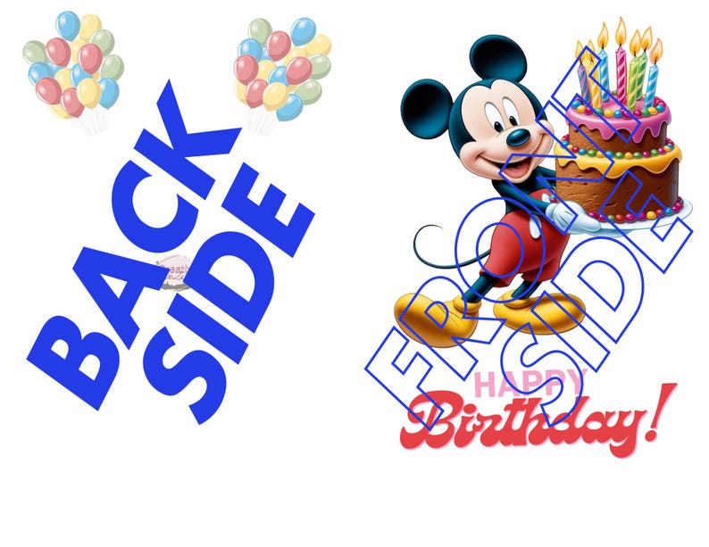 Mickey Mouse Birthday Card Digital Print Happy Birthday Kids Printable ...