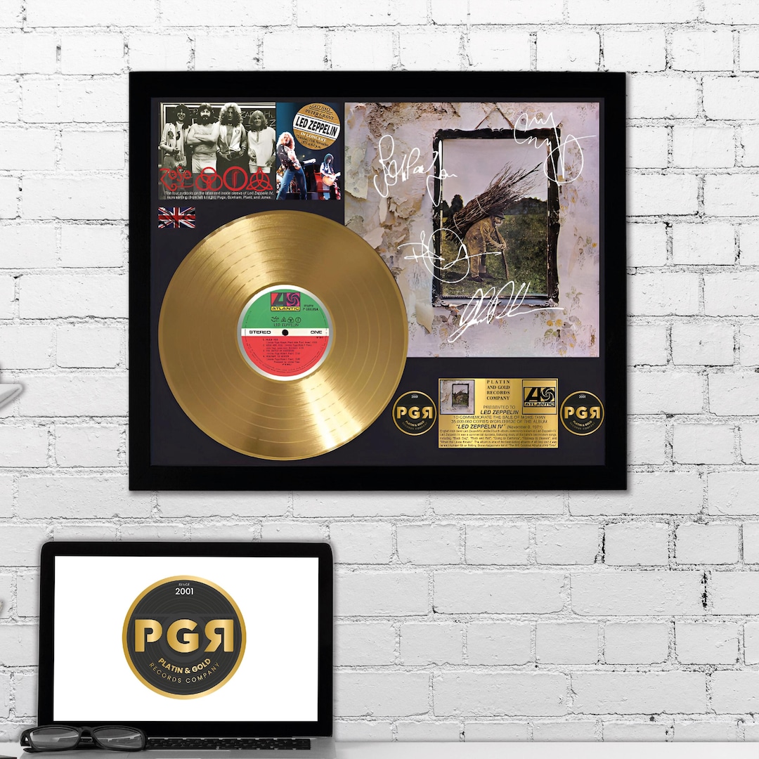 Led Zeppelin – Framed Gold Plated Record Vinyl – Copy Signed – Premium ...
