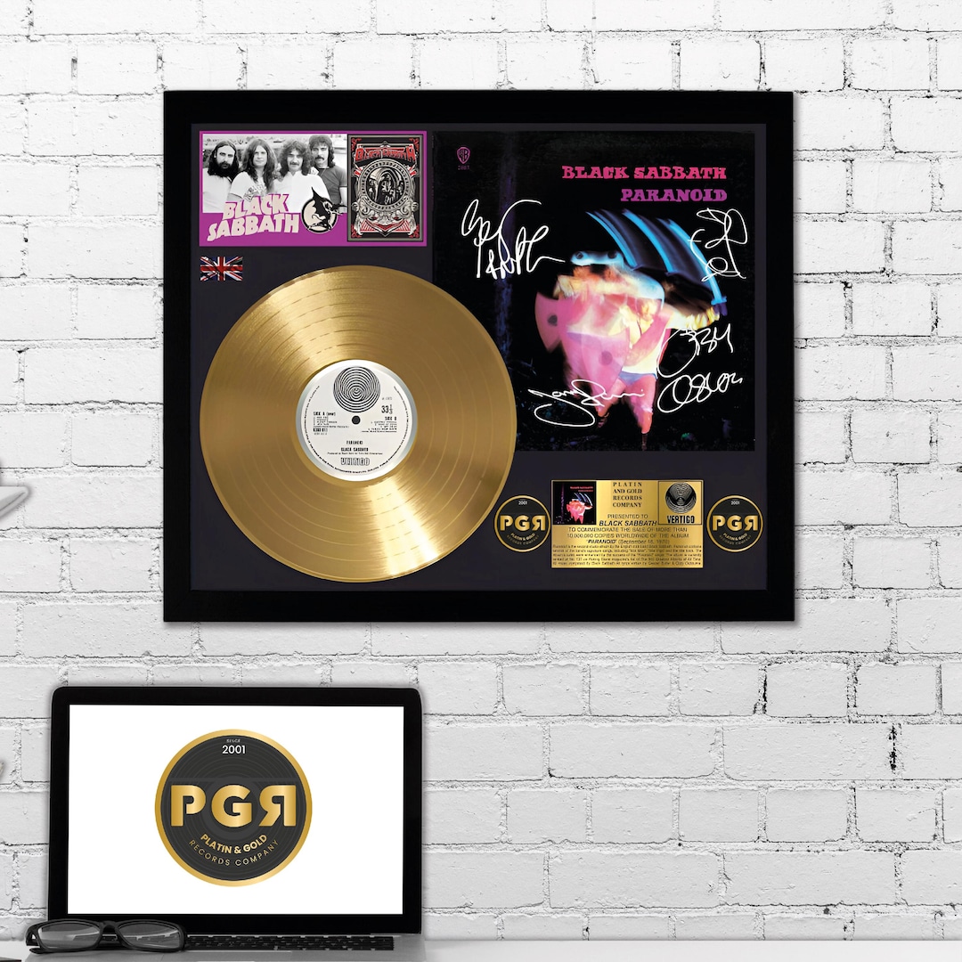 Framed Gold Black Sabbath Record: Album Cover Wall Art - Etsy