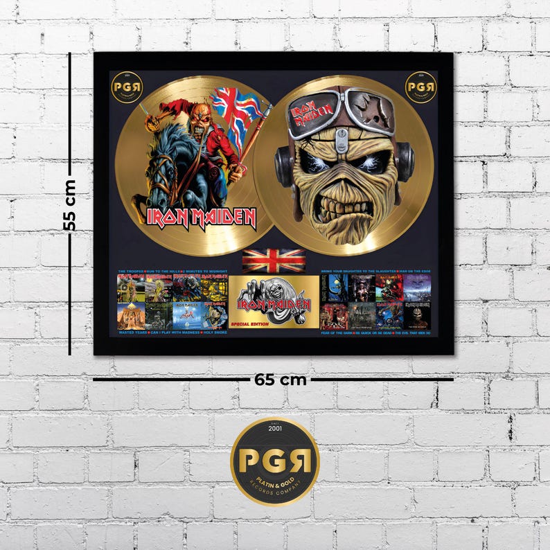 Iron Maiden – Framed Gold Plated Record Vinyl – Copy Signed – Premium ...