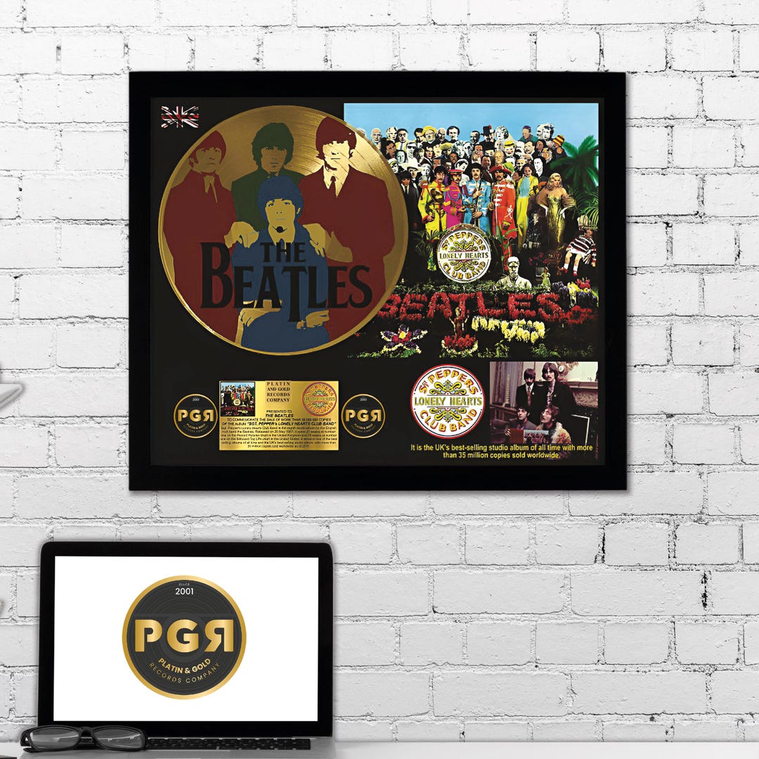 The Beatles Framed Gold Record –music Wall Art - Etsy