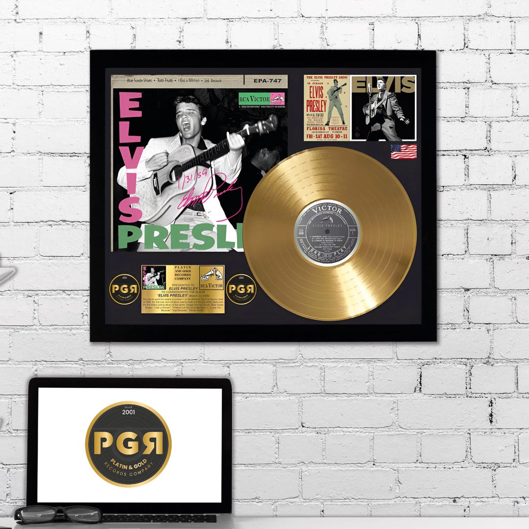 Elvis Presley – Framed Gold Record Wall Art – Rock and Roll Music Gift ...