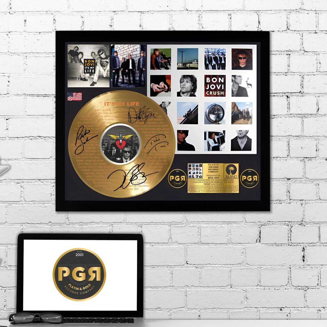 Bon Jovi Gold Record – Framed Vinyl Wall Art – Classic Rock Gift - Etsy