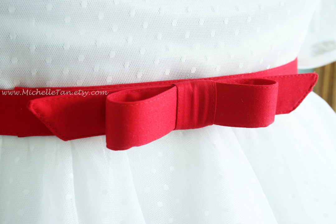 Red Bow Belt , Custom Made Belt, Red Belt, Retro Belt, Vintage Inpired ...