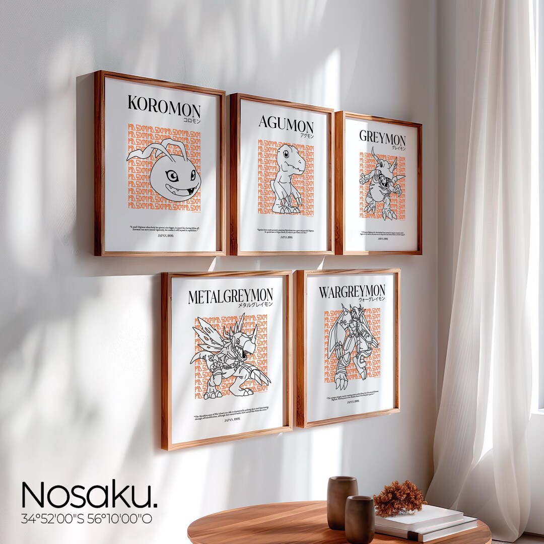 Koromon/ Agumon /digimon Evolution Set / Cartoon Poster / Wall Art ...