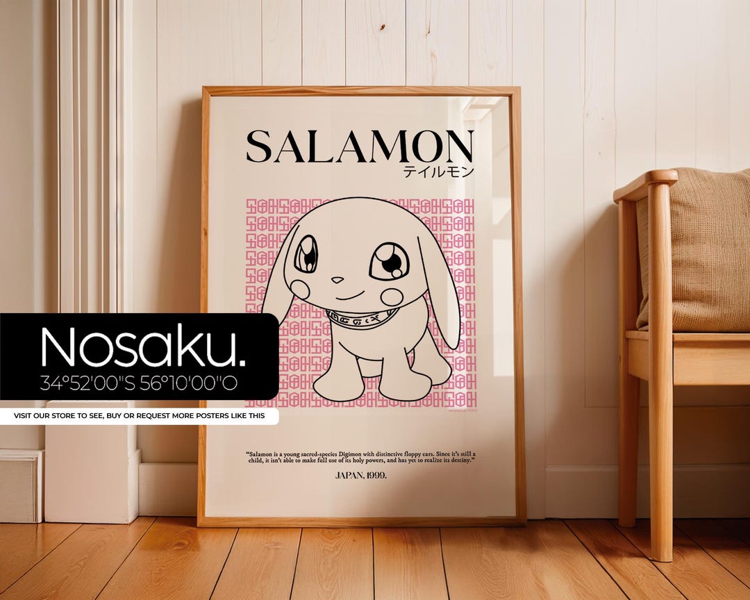 Salamon /digimon /digital Monsters/ Cartoon Poster /wall Art/ Wall ...