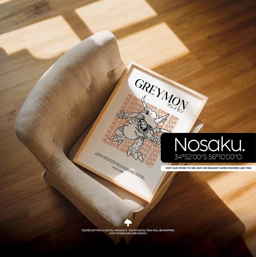 Greymon |digimon |digital Monsters |wall Art |wall Art |wall Prints ...
