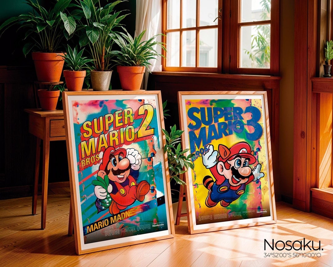 Super Mario Bros 2 and 3/ Cartoon Poster/wall Art/wall Prints/home ...