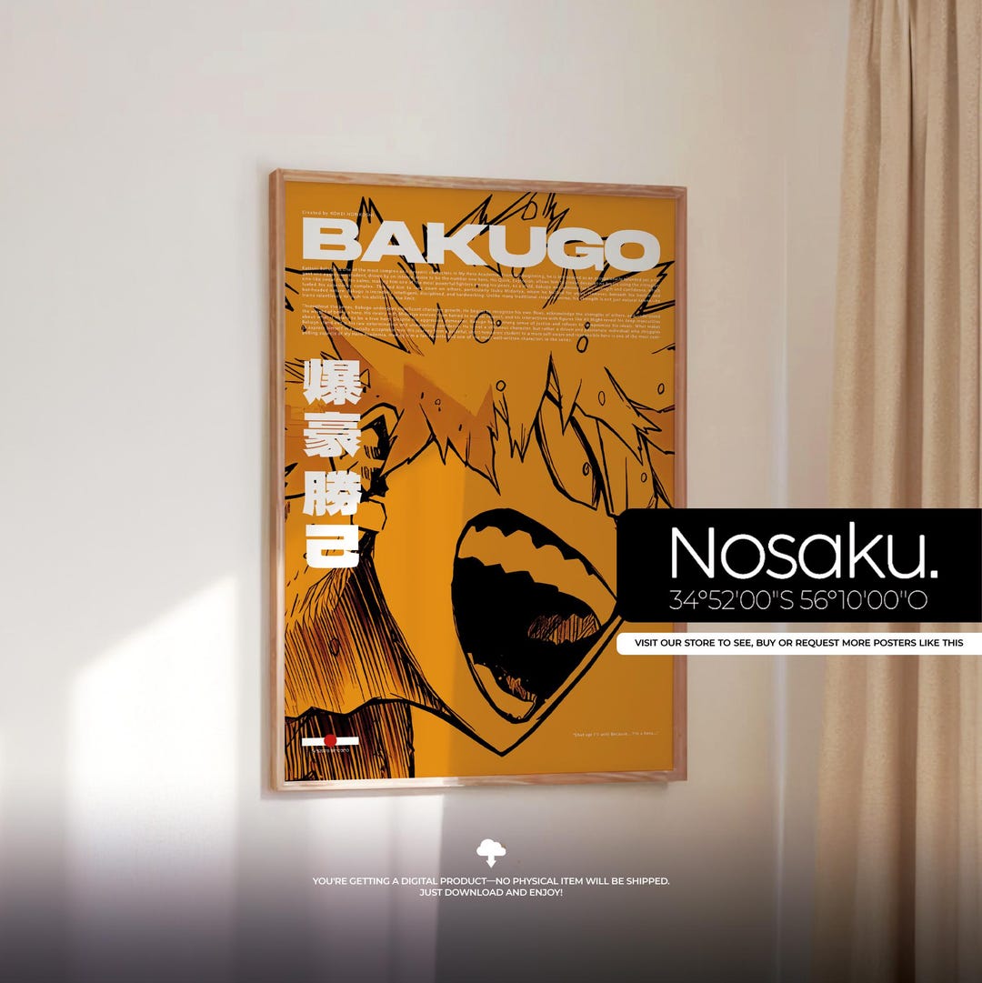 Bakugo |boku No Hero |my Hero Academia |wall Art |arte De Pared ...