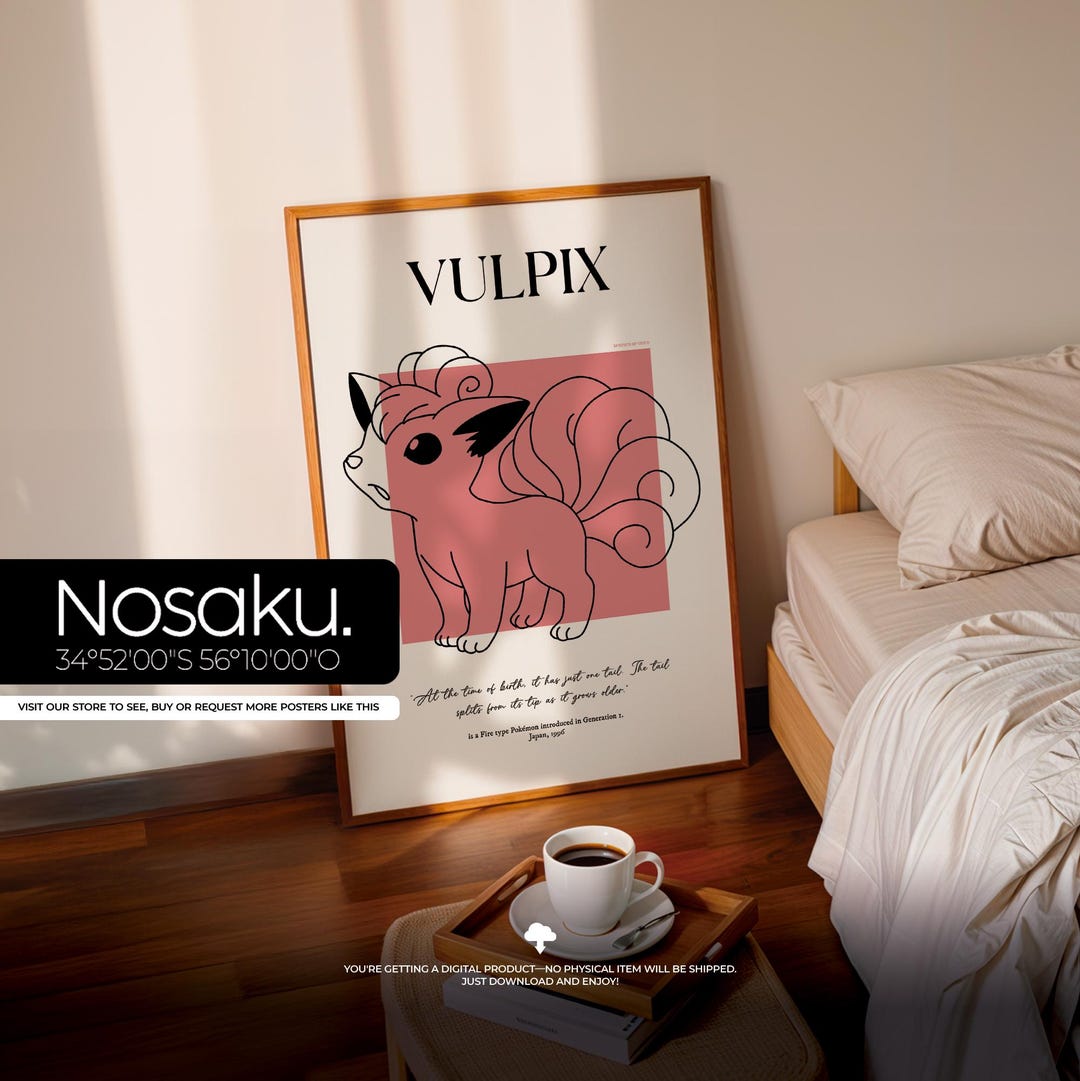 Vulpix |pokemon |wall Art |wall Art |wall Prints |gift Poster ...