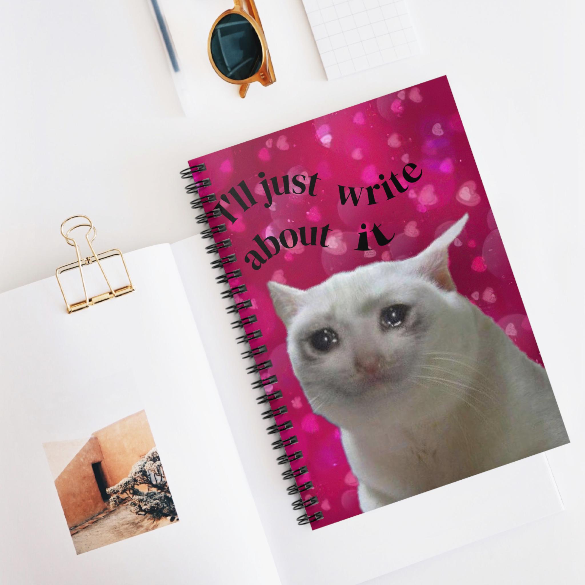 Sad Cat Meme Journal, Funny Emotional Support Notebook for Mental ...