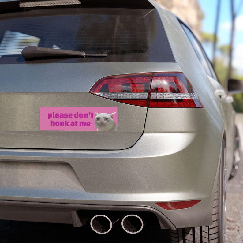 Please Don't Honk at Me, Sad Cat Meme Car Magnets, Funny Magnetic ...