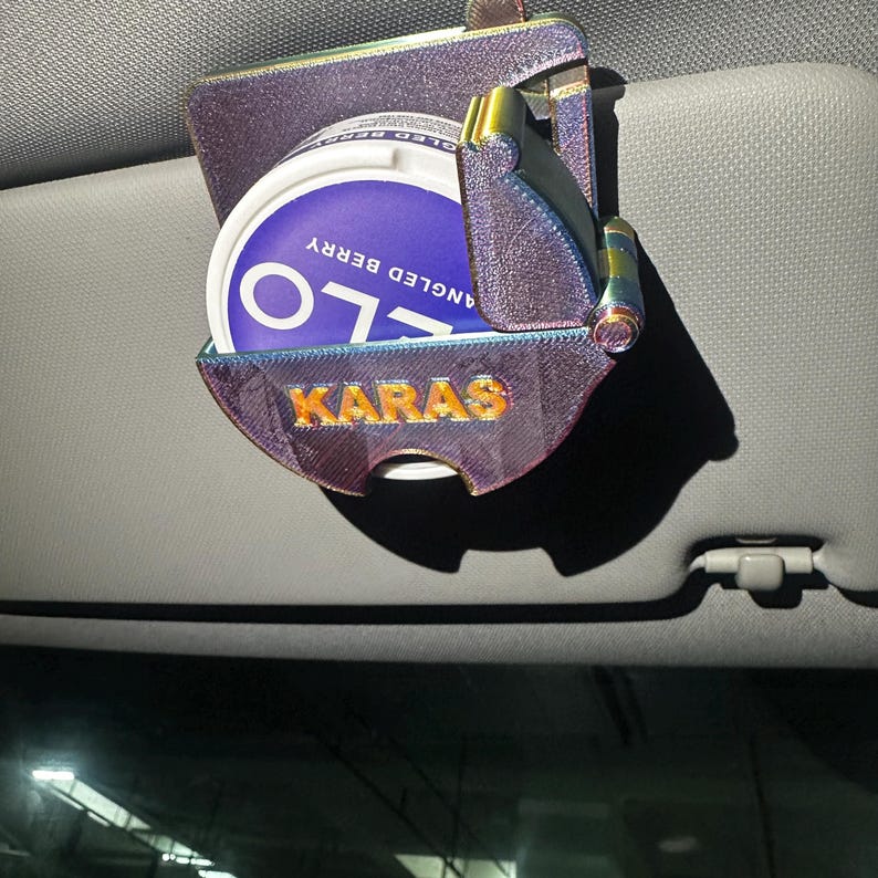 Zyn/sesh 3D Printed Visor Clip: Customizable, Ideal Car Zyn Holder ...