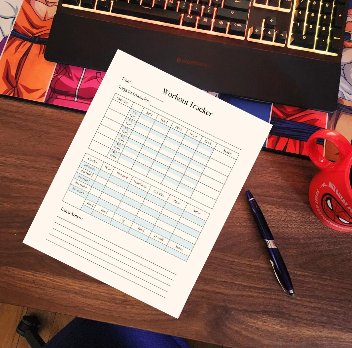 Workout Tracker and Planner, Daily Exercise Log, Fitness Journal ...