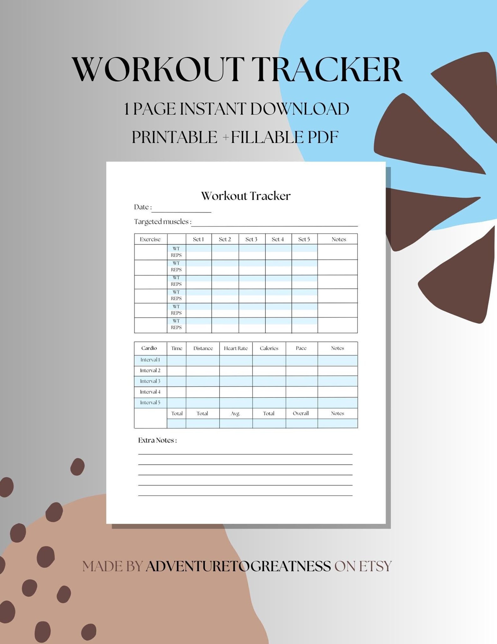 Workout Tracker and Planner, Daily Exercise Log, Fitness Journal ...