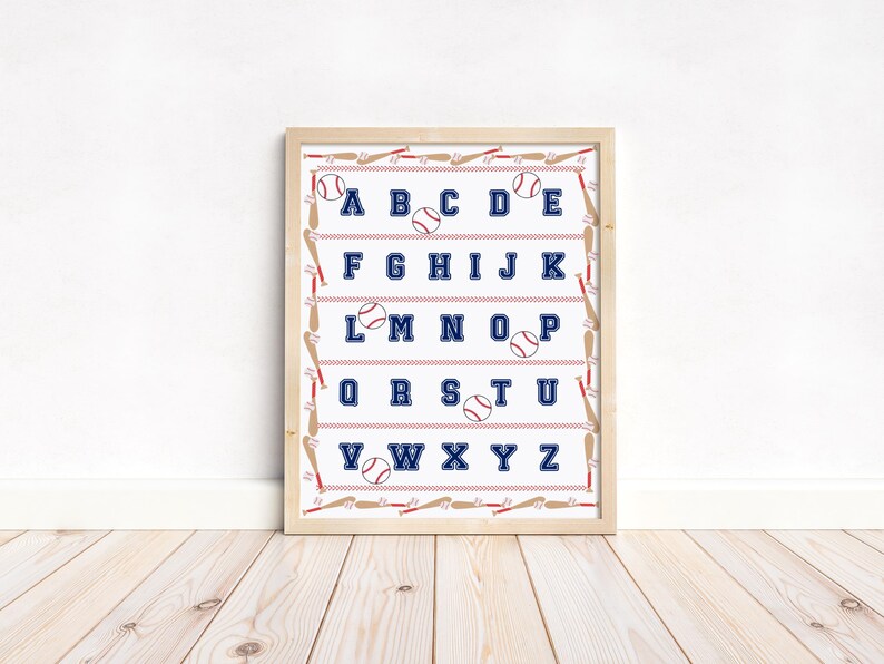 Baseball Alphabet, Educational Printable Wall Art, Classroom Decor ...