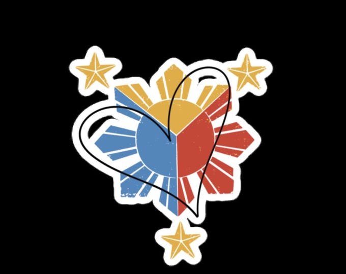 Heart Shape Philippines Flag Kiss-cut Stickers, Philippines Flag ...