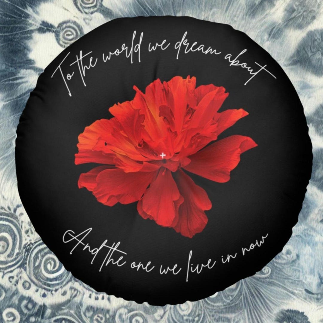 Hadestown Red Rose Tufted Floor Pillow, Round - Etsy