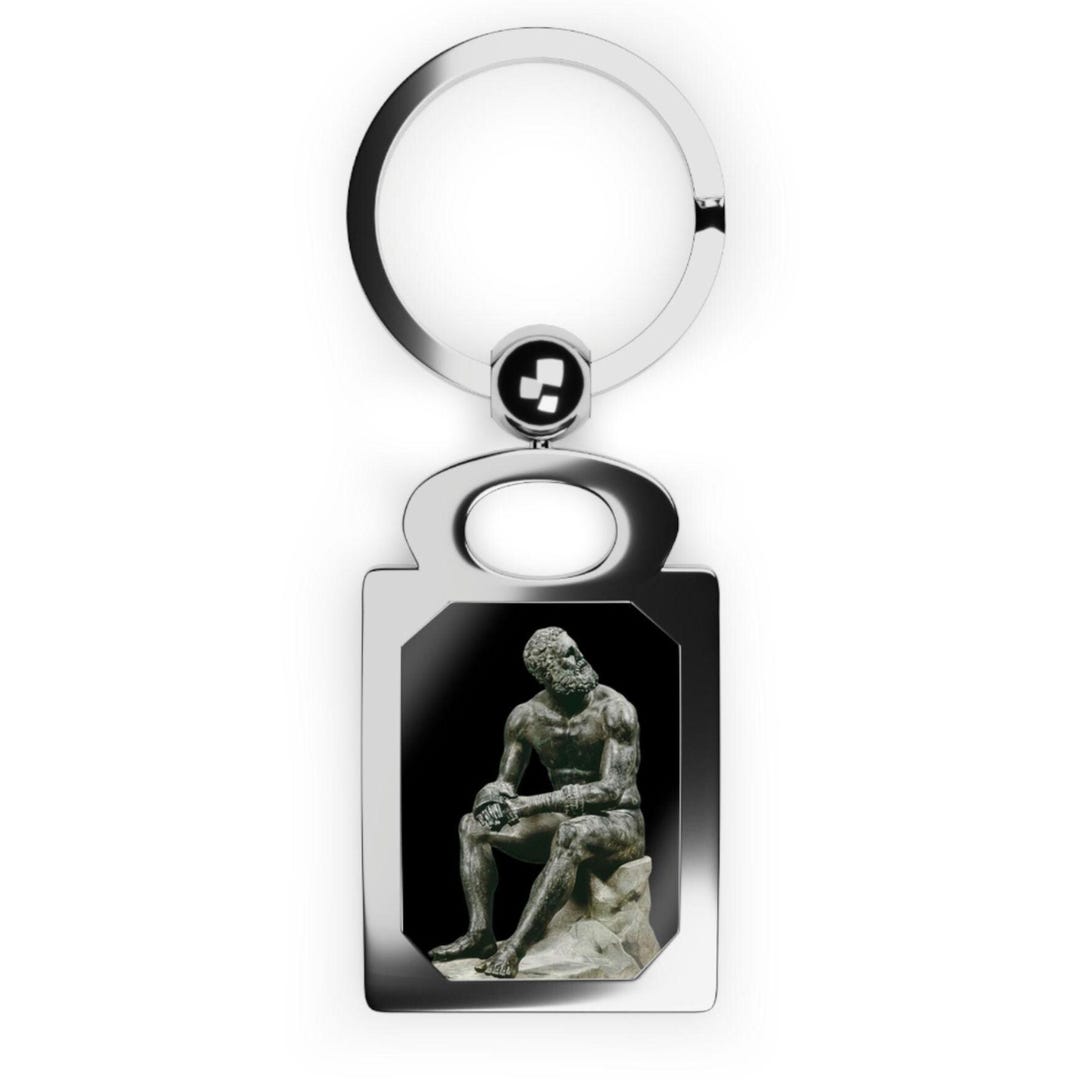 Bronze Seated Boxer Rectangle Photo Keyring - Etsy