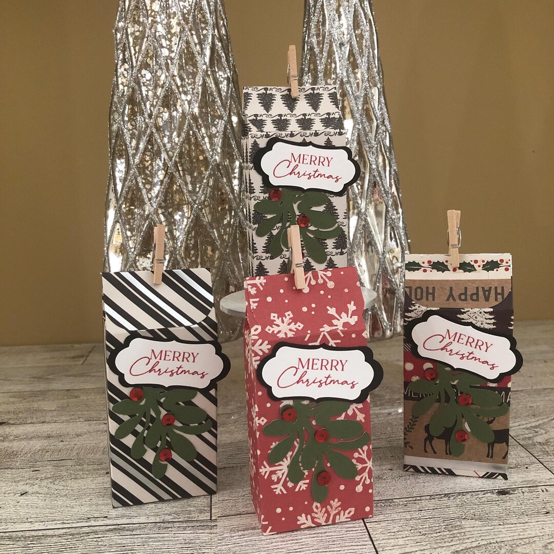 Christmas Favor Boxes Red and Black Milk Box Party Favor Boxes on ...