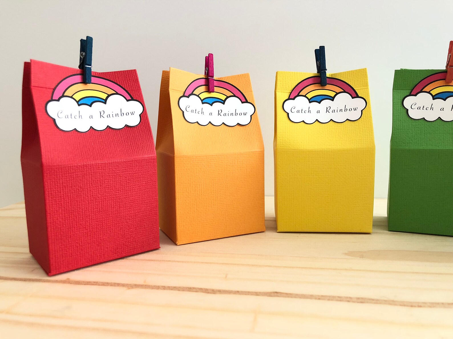 Rainbow Favor Boxes Rainbow Favor bags 12 Birthday Favor Boxes | Etsy