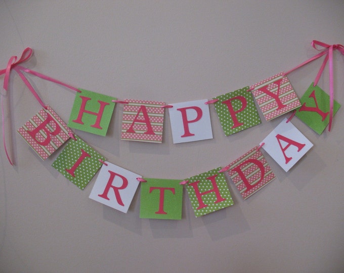 Happy Birthday Polka Dot Party Banner - Etsy