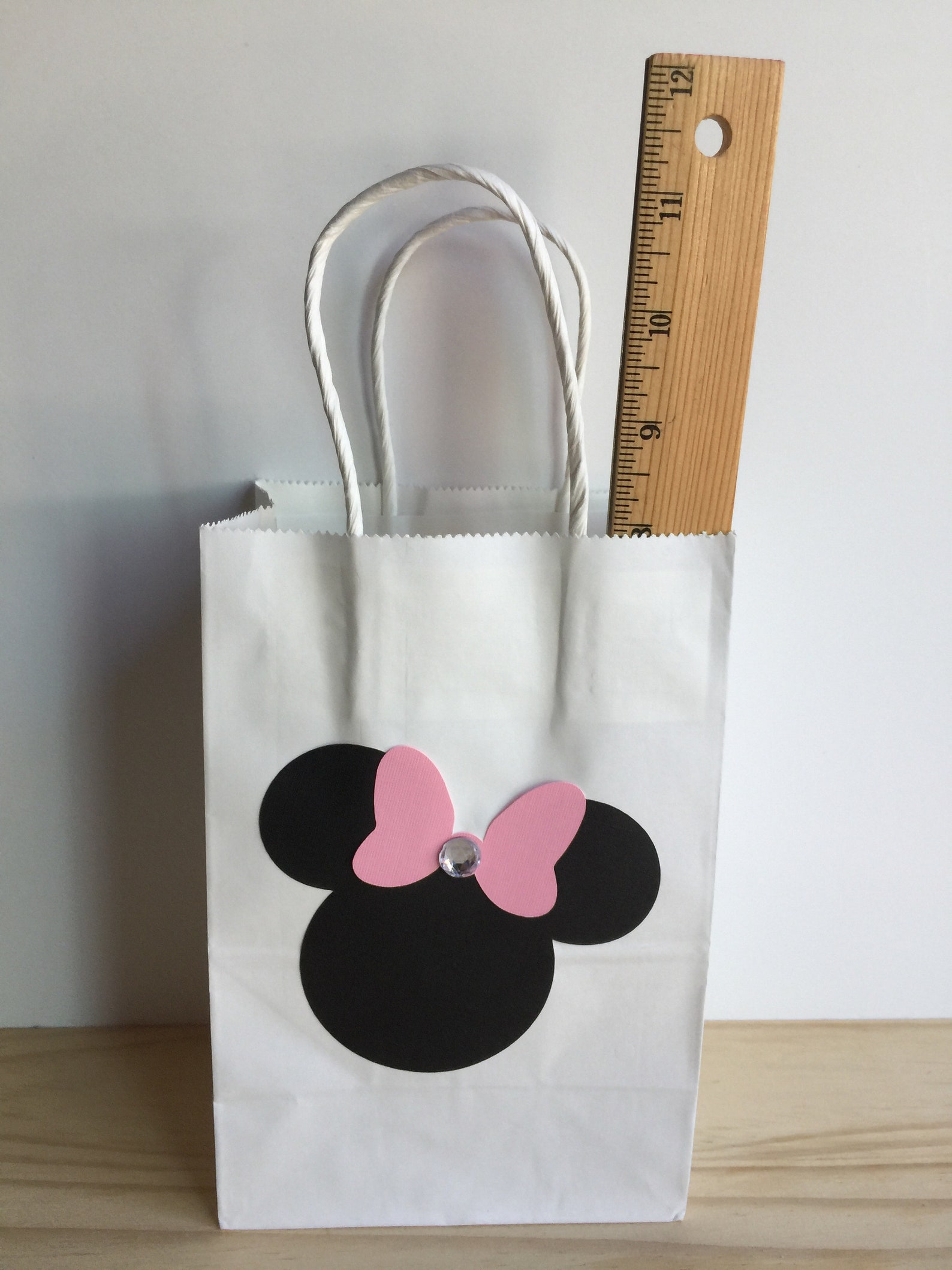 Minnie Mouse Birthday Favor Bags, Birthday Bags, White Gift Bags, Treat ...
