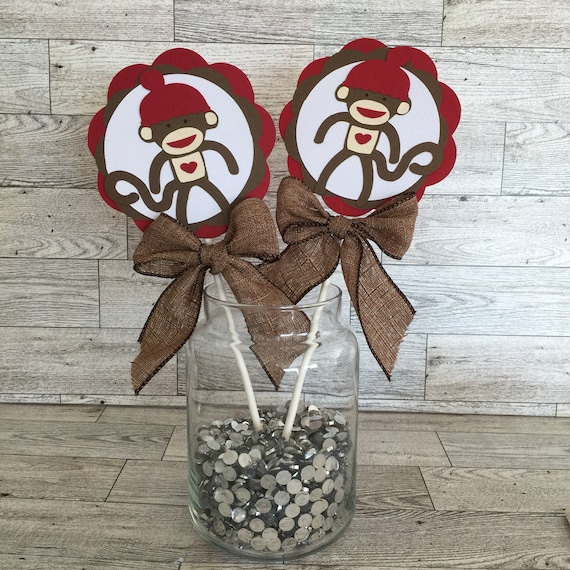 Winter Monkey Centerpieces Table top Centerpiece or Cake topper on a ...