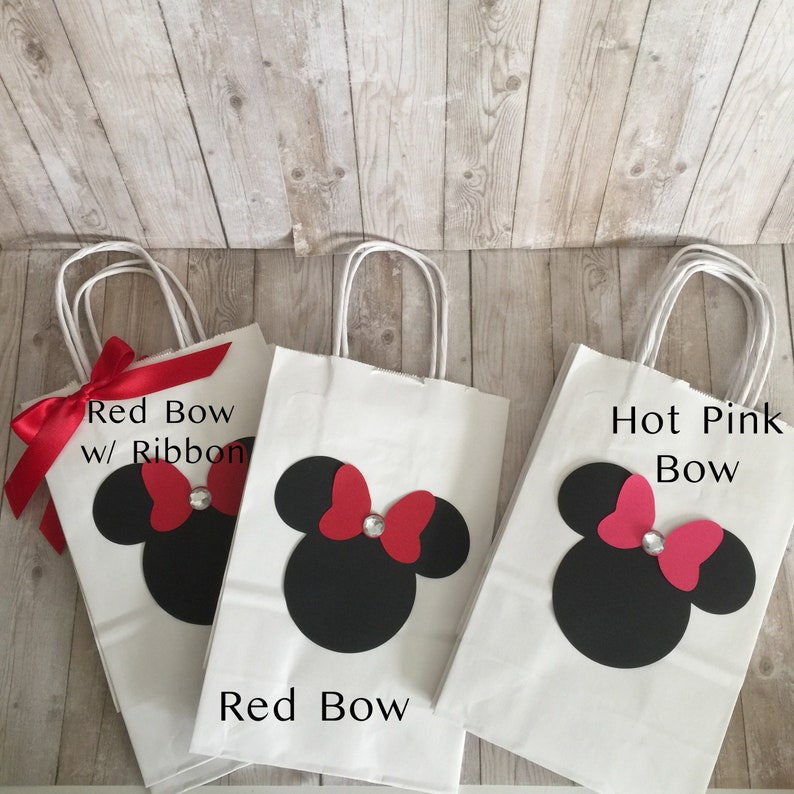 Minnie Mouse Birthday Favor Bags Birthday Bags White Gift - Etsy