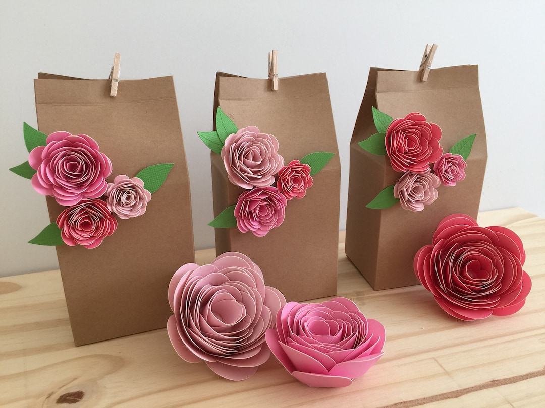 Kraft Favor Box Garden Kraft Favor Boxes With Roses Milk Carton Boxes ...