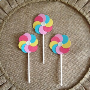 Rainbow Cupcake Toppers QTY 18 Circle Flowers Cupcake Toppers, Round ...