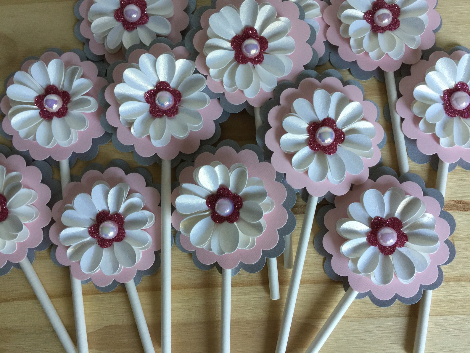 Birthday Cupcake Toppers Garden Theme Cupcake Toppers Flower - Etsy