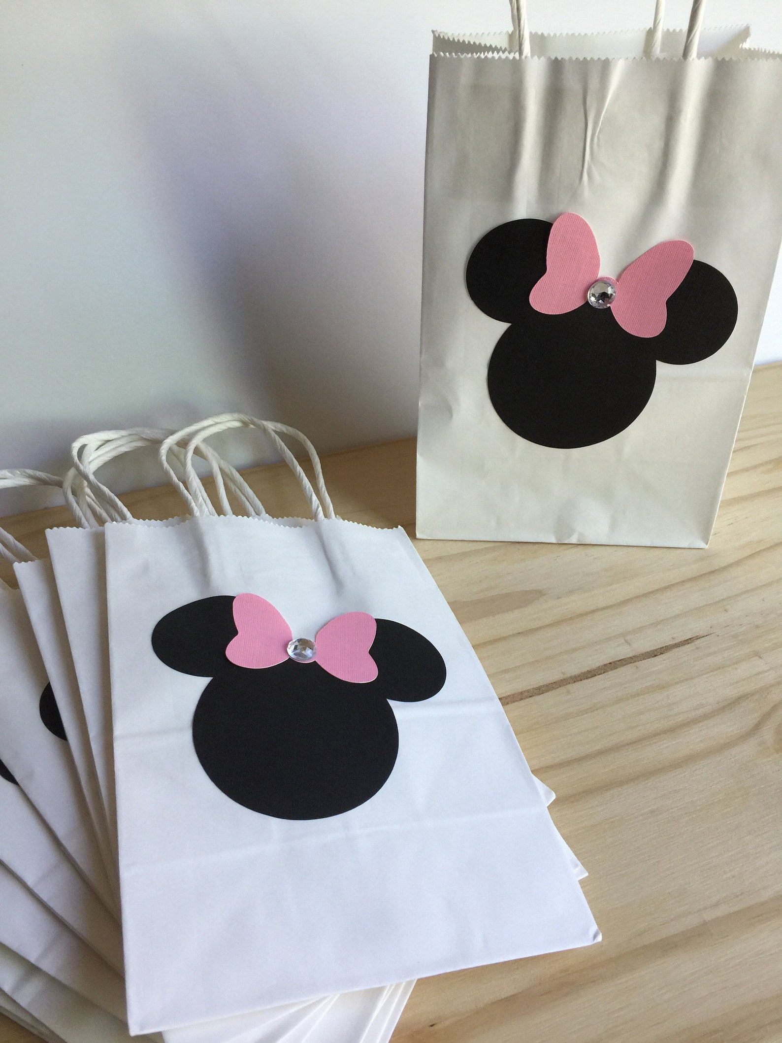 Minnie Mouse Birthday Favor Bags Birthday Bags White Gift - Etsy