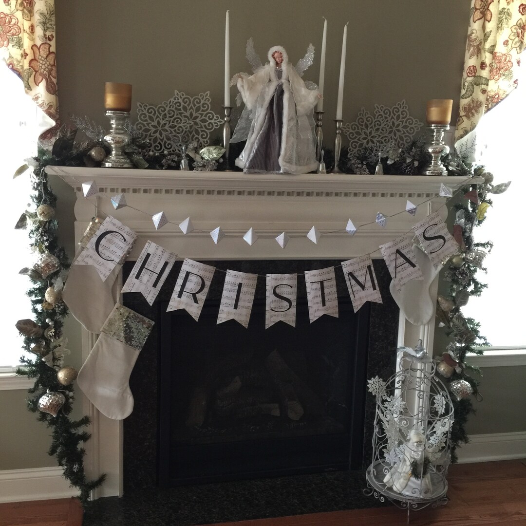 Christmas Banner Holiday Banner Christmas Banner Fireplace Banner (CH25 ...
