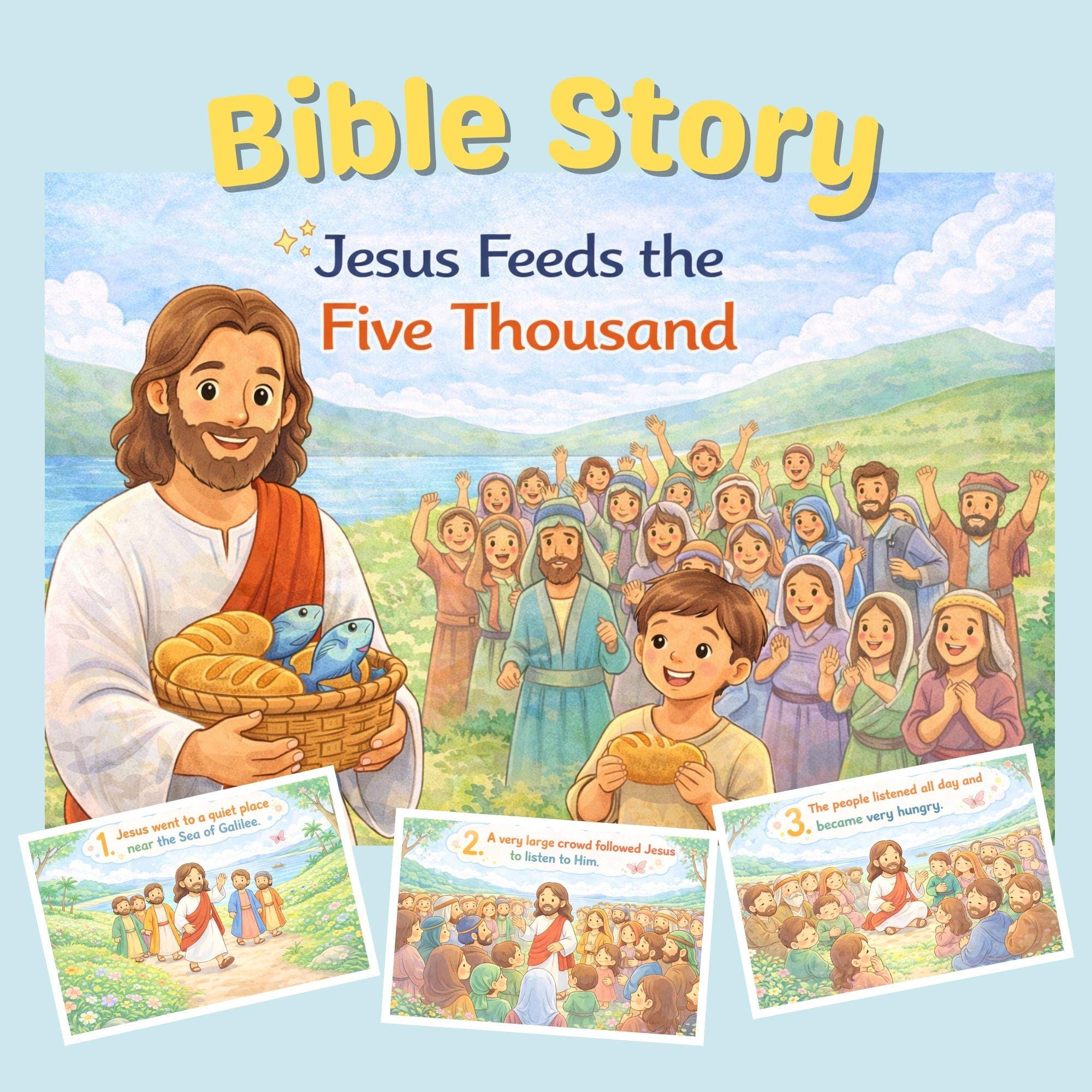 Jesus Feeds 5000 Bible Activity Pack | Sunday School Worksheets ...