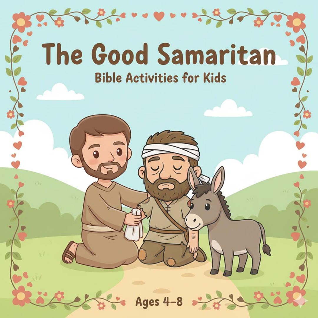 Good Samaritan Bible Worksheets | Christian Kids Activities (ages 4-8 ...